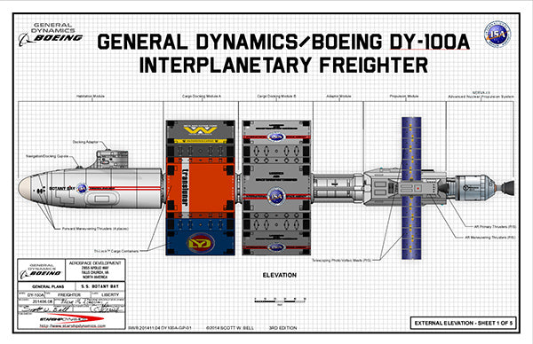 General Dynamics/Boeing DY-100A interplanetary freighter, Liberty clas ...
